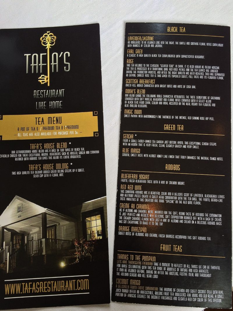 Destination Tea: Tafa's Restaurant - Destination Tea