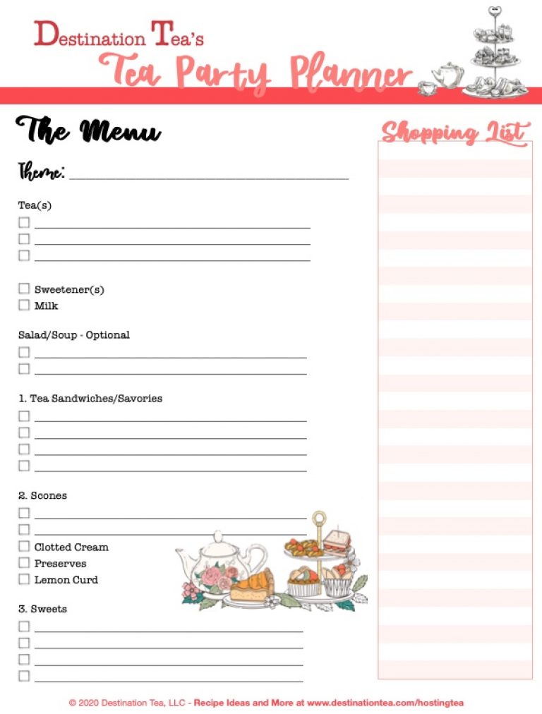 Destination Tea's Tea Party Planner - Destination Tea